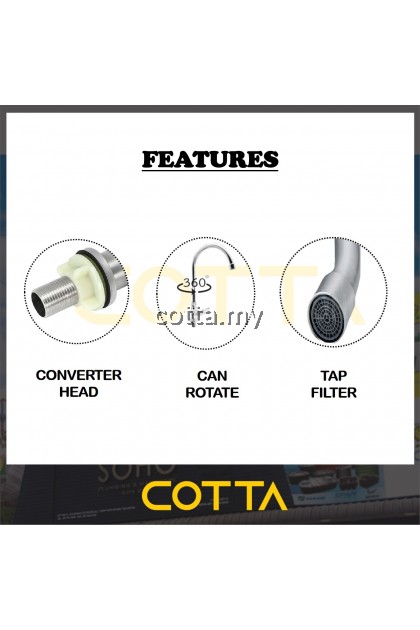COTTA WALL SERIES SINK COLD TAP - BLACK