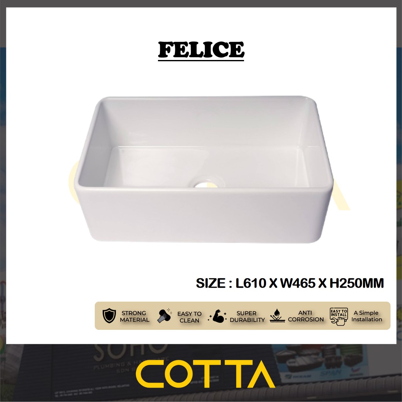 COTTA FELICE CERAMIC KITCHEN SINK